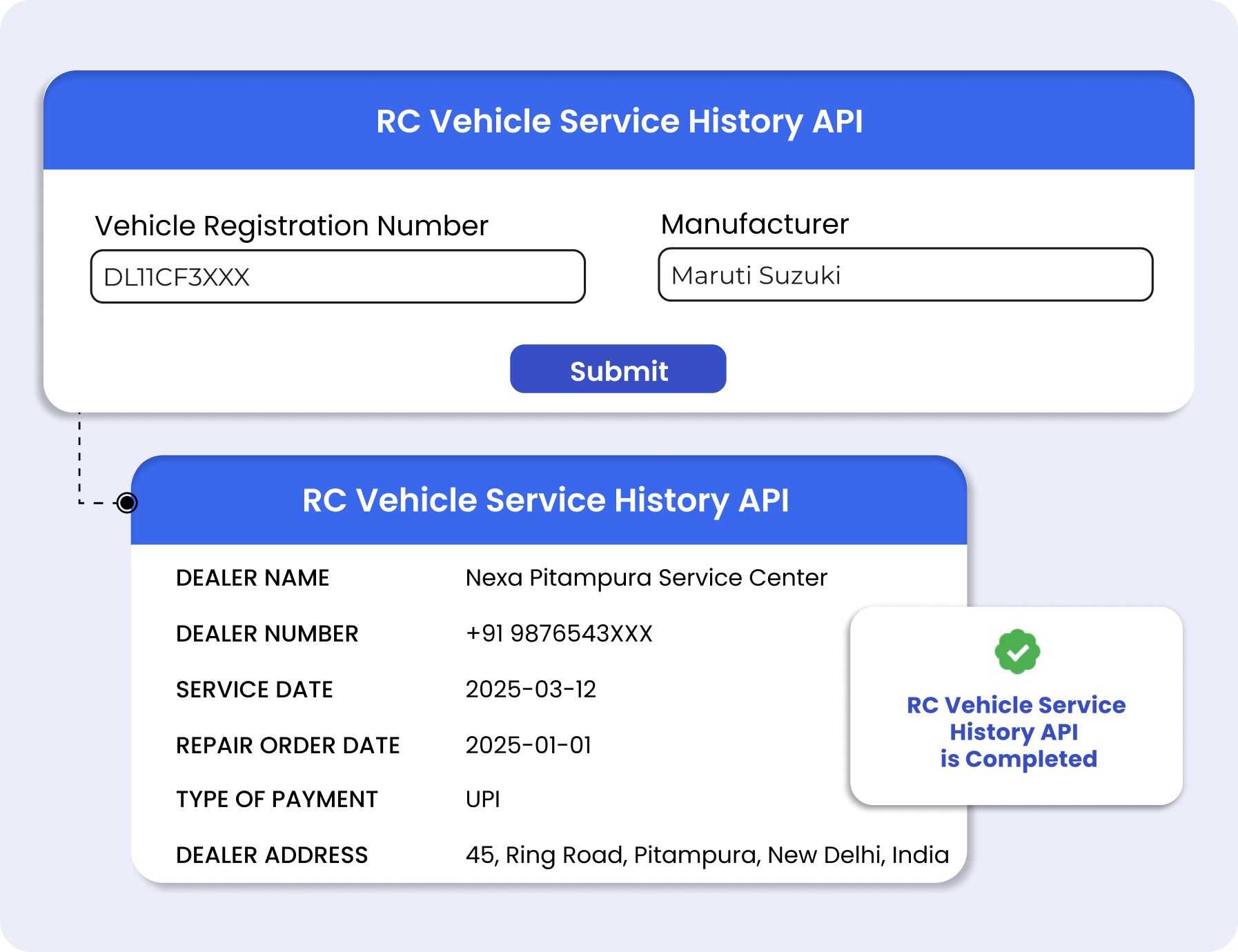 RC Vehicle Service History API - Surepass